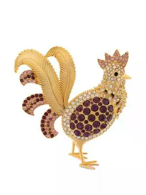 Dolce & Gabbana Embellished Rooster Brooch - Gold