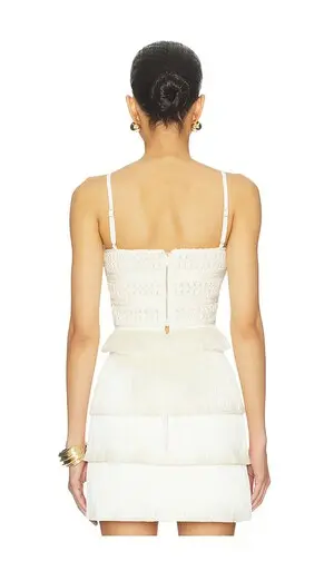 PatBO Amethyst Fringe Top - White