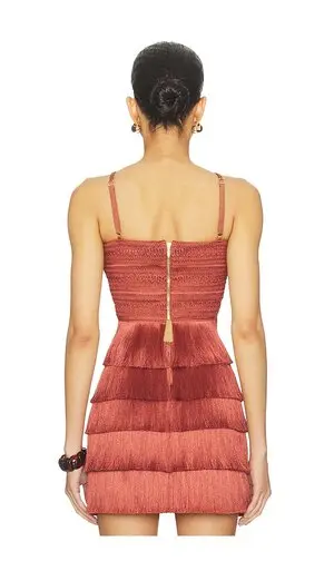 PatBO Amethyst Fringe Top - Rust