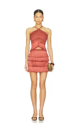 PatBO Amethyst Fringe Top - Rust