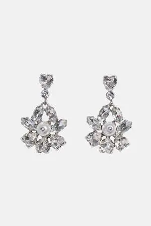 Simone Rocha Heart Bloom Dangle Earrings - Silver