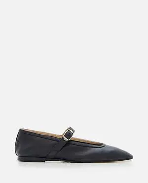Le Monde Beryl Stella Leather Ballet Flats - Black