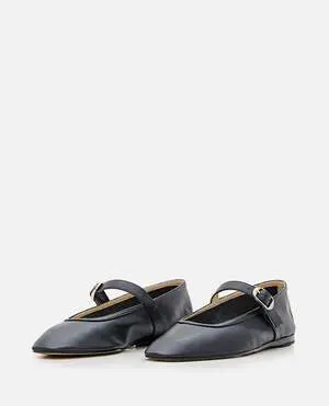 Le Monde Beryl Stella Leather Ballet Flats - Black