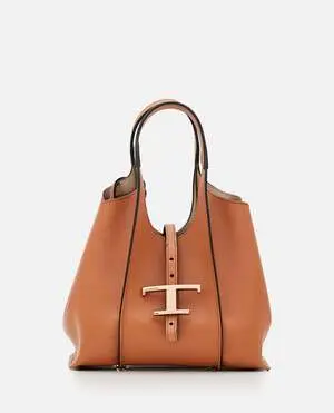 TOD'S Timeless T Leather Shopping Bag