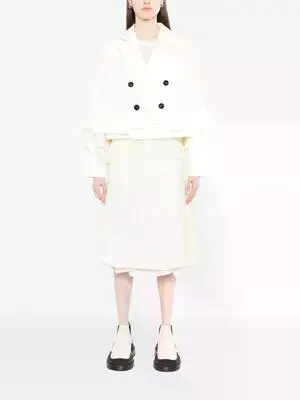 Sacai Pleated Skirt With Buckle Detail - Neutrals