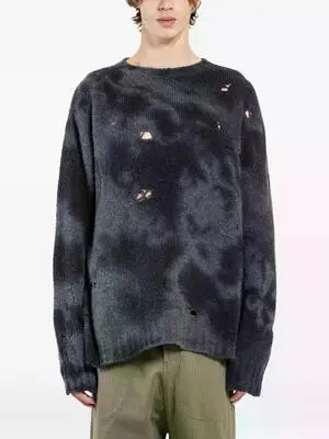 UMA WANG Distressed Round Neck Sweater