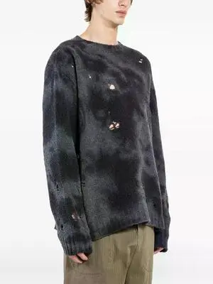 UMA WANG Distressed Round Neck Sweater