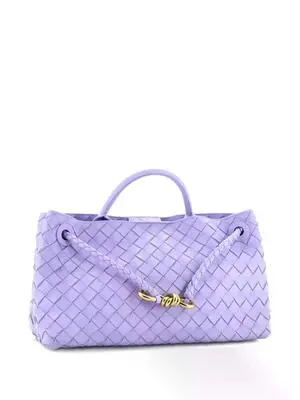 Bottega Veneta Andiamo East West Top Handle Bag Intrecciato Nappa Small Satchel - Purple