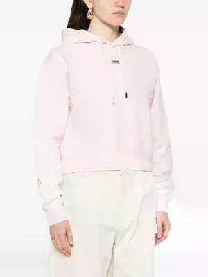 Jacquemus Drawstring Logo-patch Hoodie - Pink