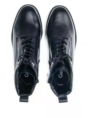 Gabor Davos Lace-up Combat Boots - Black