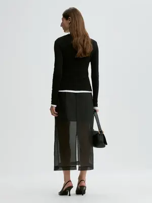 BY MALENE BIRGER Brita Long-sleeved Organic Cotton T-shirt - Black
