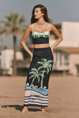 CALA DE LA CRUZ X Magda Maxi Skirt - Navy