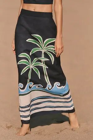 CALA DE LA CRUZ X Magda Maxi Skirt - Navy