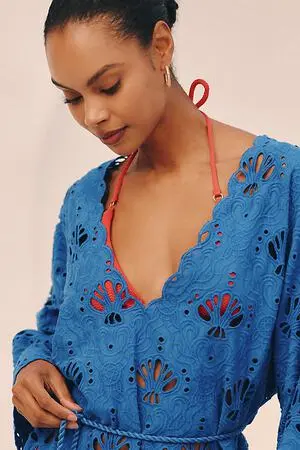 Farm Rio X Shell Eyelet Mini Dress