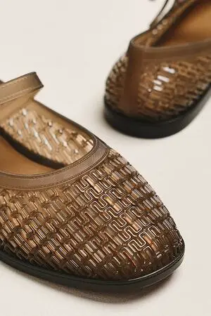 Melissa Harper Jelly Mary Jane Flats - Brown