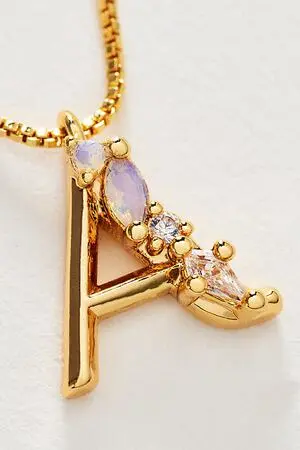 Anthropologie Crystal Monogram Necklace - A