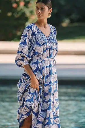 RO'S GARDEN Lulu V-neck Midi Dress