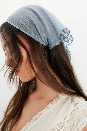 Free People Chrissy Sheer Hair Scarf - Dusty Blue