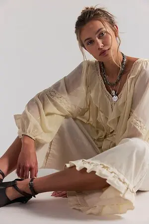 Free People Estelle Chiffon Blouse