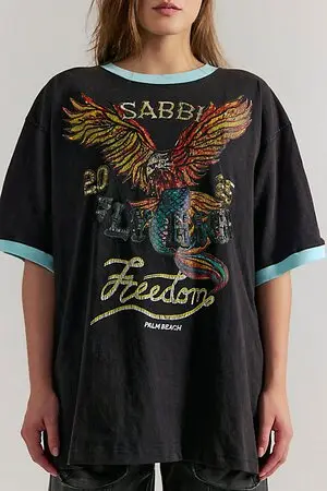 SABBI Freedom Ringer Tee - Black/white