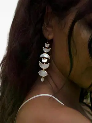 FREYA ROSE Warrioress Moon Earrings - Silver