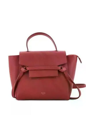 Celine Belt Bag Textured Leather Nano Shoulder Bag - Red
