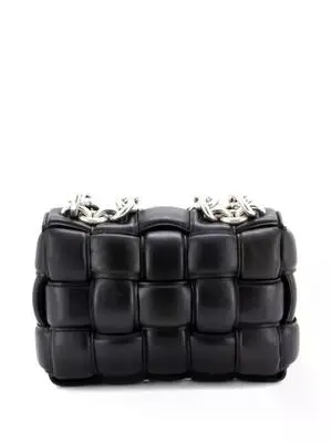 Bottega Veneta Cassette Chain Padded Maxi Intrecciato Leather Crossbody Bag - Black