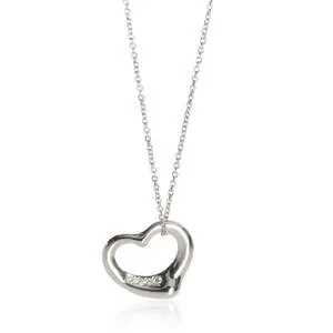 Tiffany & Co. Elsa Peretti Open Heart Diamond Pendant - Platinum