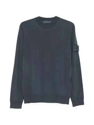 Stone Island Ghost Logo-patch Crewneck Sweater - Blue