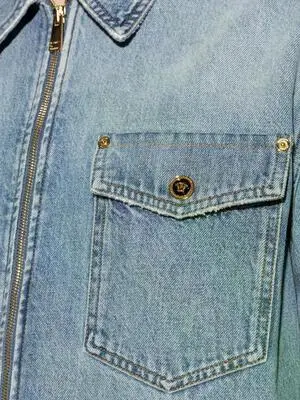 Versace Zipped Chest-pockets Shirt - Blue