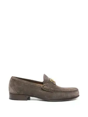 Valentino Garavani Logo-detail Loafers - Brown