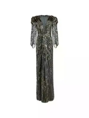 Jenny Packham Xenia Sequin-embellished Maxi Dress