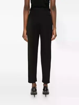 Alexander McQueen High Waist Wool Trousers With Red Stripe Detail
