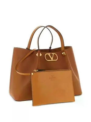 Valentino Garavani Studded V-logo Tote Bag - Brown