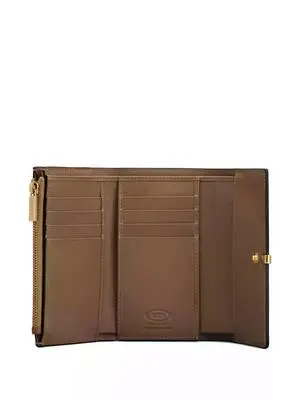 TOD'S Bar Tri-fold Wallet - Brown