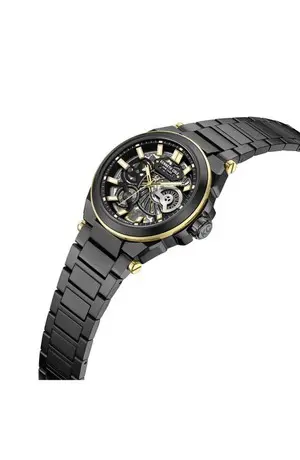 KENNETH COLE Skeleton Automatic Bracelet Watch - Black