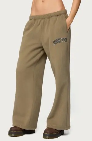 EDIKTED Camo Crush Sweatpants - Olive