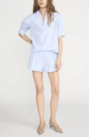 FRAME The Stripe V-neck Popover Top