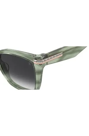 STUART WEITZMAN 55mm Square Sunglasses - Green Havana/dark Grey