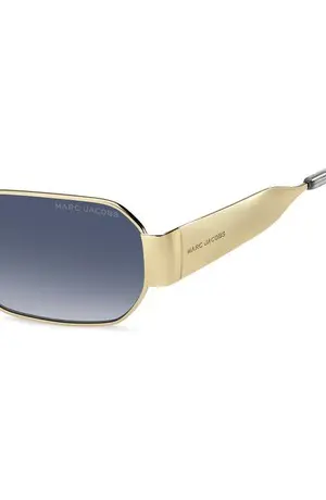 Marc Jacobs 56mm Square Sunglasses - Gold Blue/dark Blue