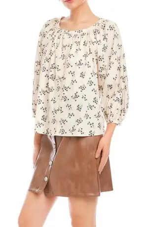 Fifteen Twenty Floral Cotton Peasant Top - Print