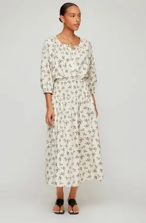 Fifteen Twenty Floral Cotton Peasant Top - Print