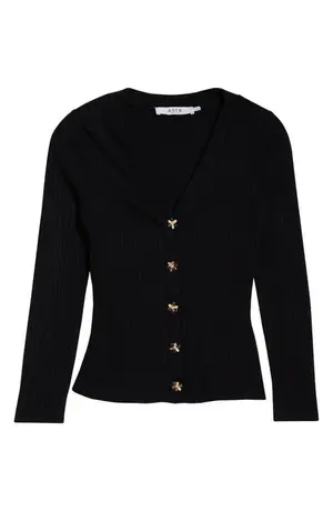 Astr The Label Mckenzie V-neck Cardigan - Black