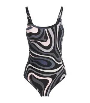 Emilio Pucci Marmo Print Swimsuit - Black