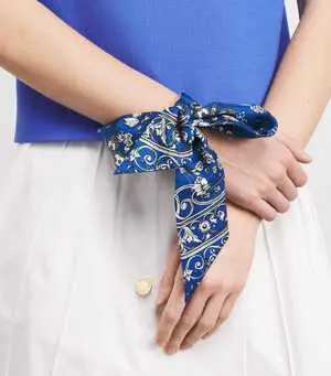 Harrods Silk Gilded Butterfly Twilly Scarf