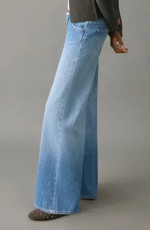 Mango Frayed Waist Wide-leg Jeans