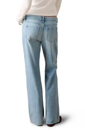 Mango Studded Straight Leg Jeans - Medium Blue