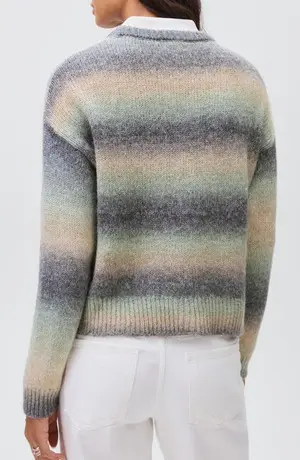 Mango Ombré Stripe V-neck Sweater