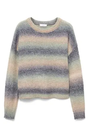 Mango Ombré Stripe V-neck Sweater
