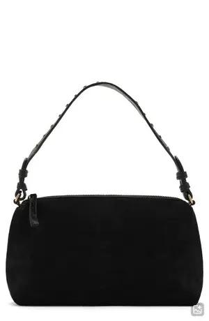 Mango Studded Top Handle Leather Bag